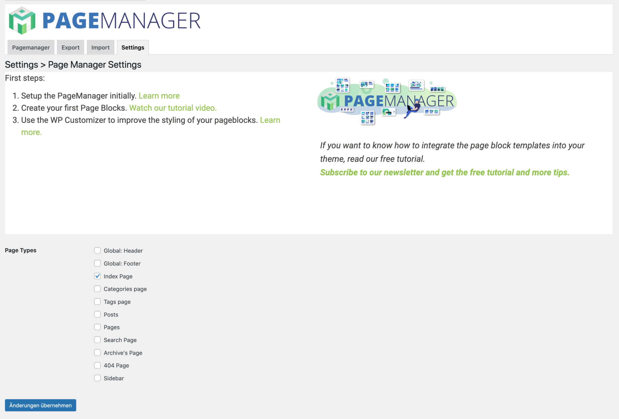 How to setup the PageManager Plugin initially - Pagemanager for Wordpress